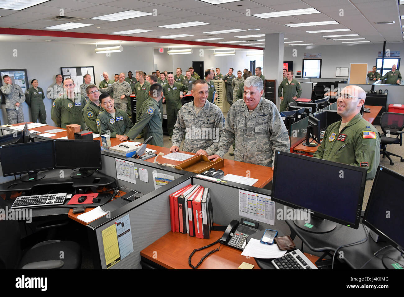 Lt. Gen. Sam Cox, 18th Air Force commander, and Chief Master Sgt. Todd ...