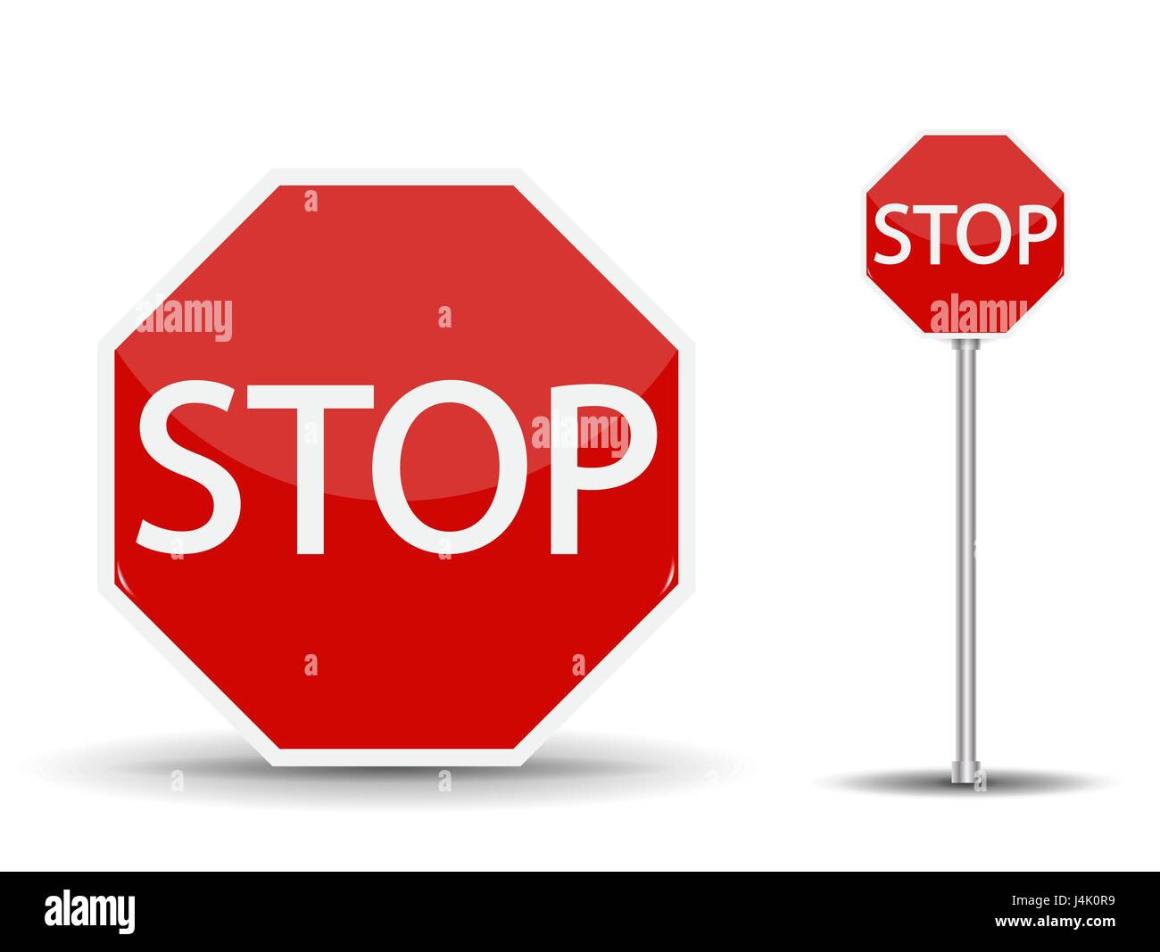 Red stop signs white Cut Out Stock Images & Pictures - Alamy