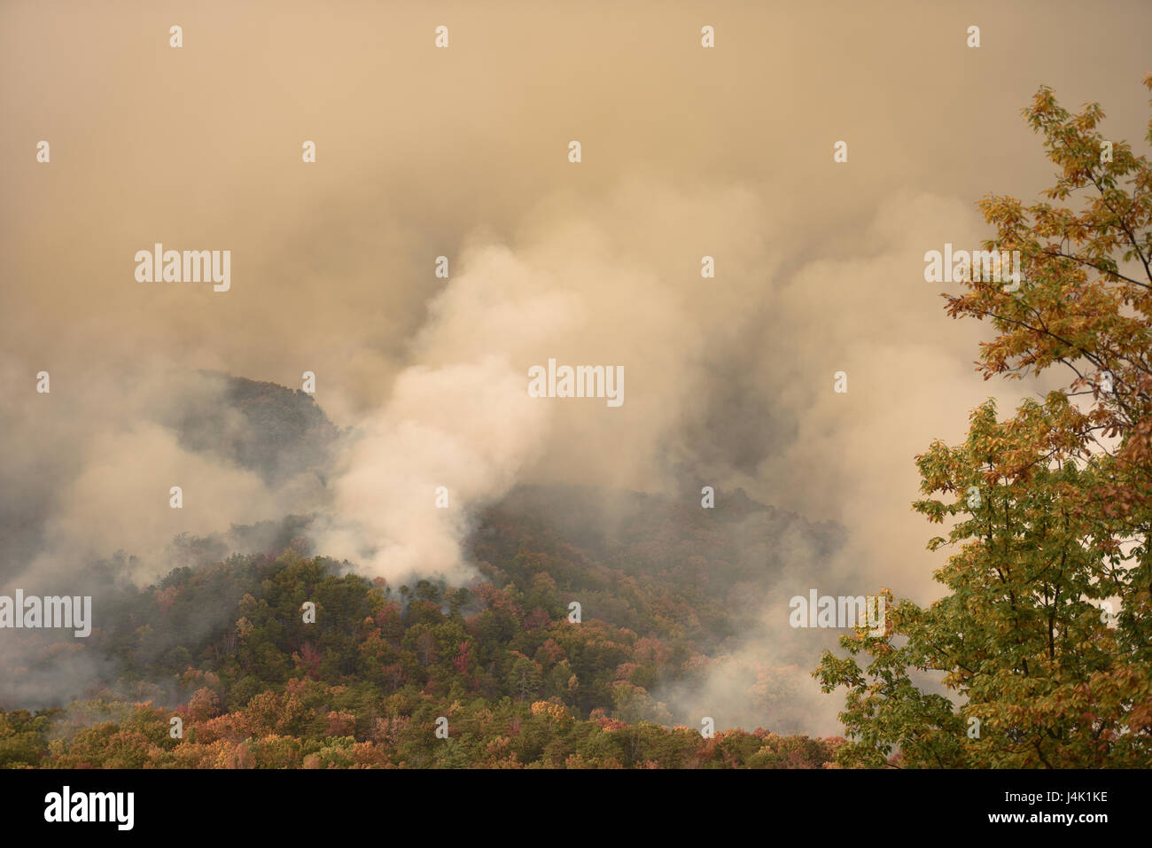 South Carolina Forestry Commission spotters observe the wildfires on Pinnacle Mountain. The ...