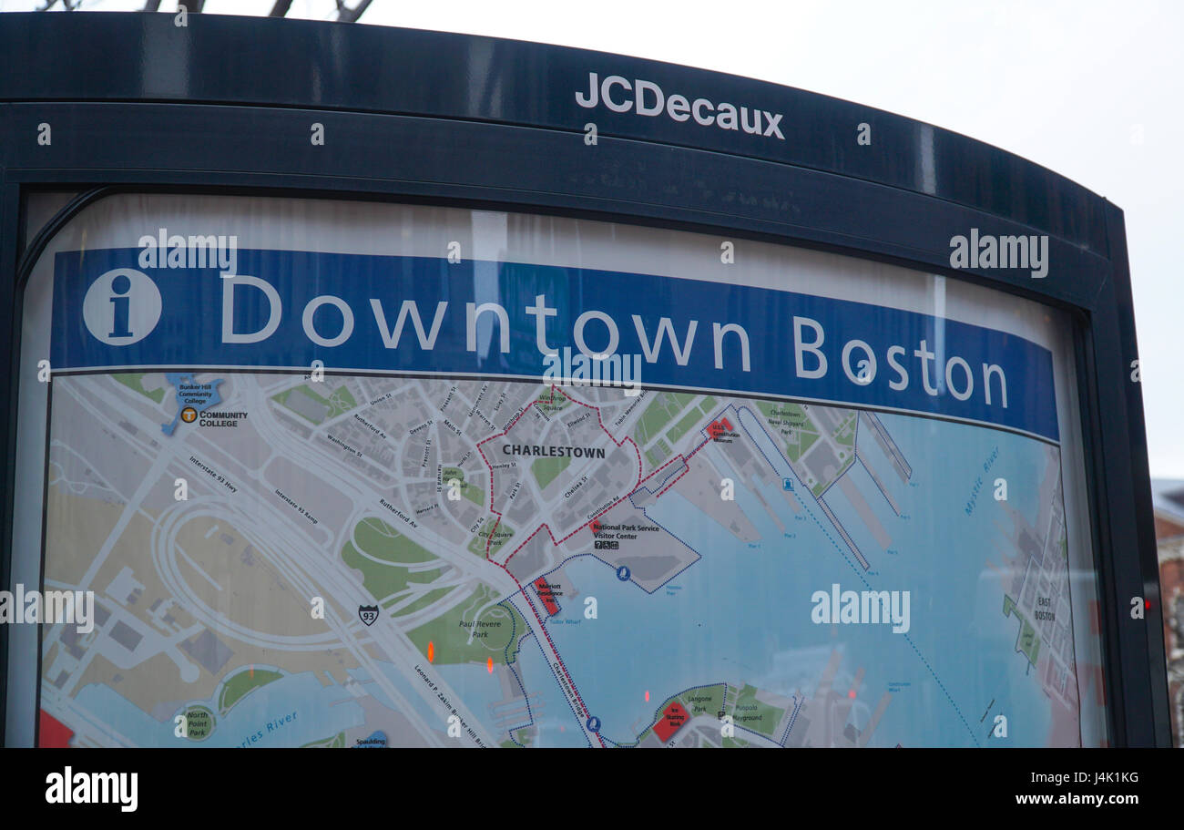 Map of Downtown Boston - BOSTON , MASSACHUSETTS Stock Photo - Alamy