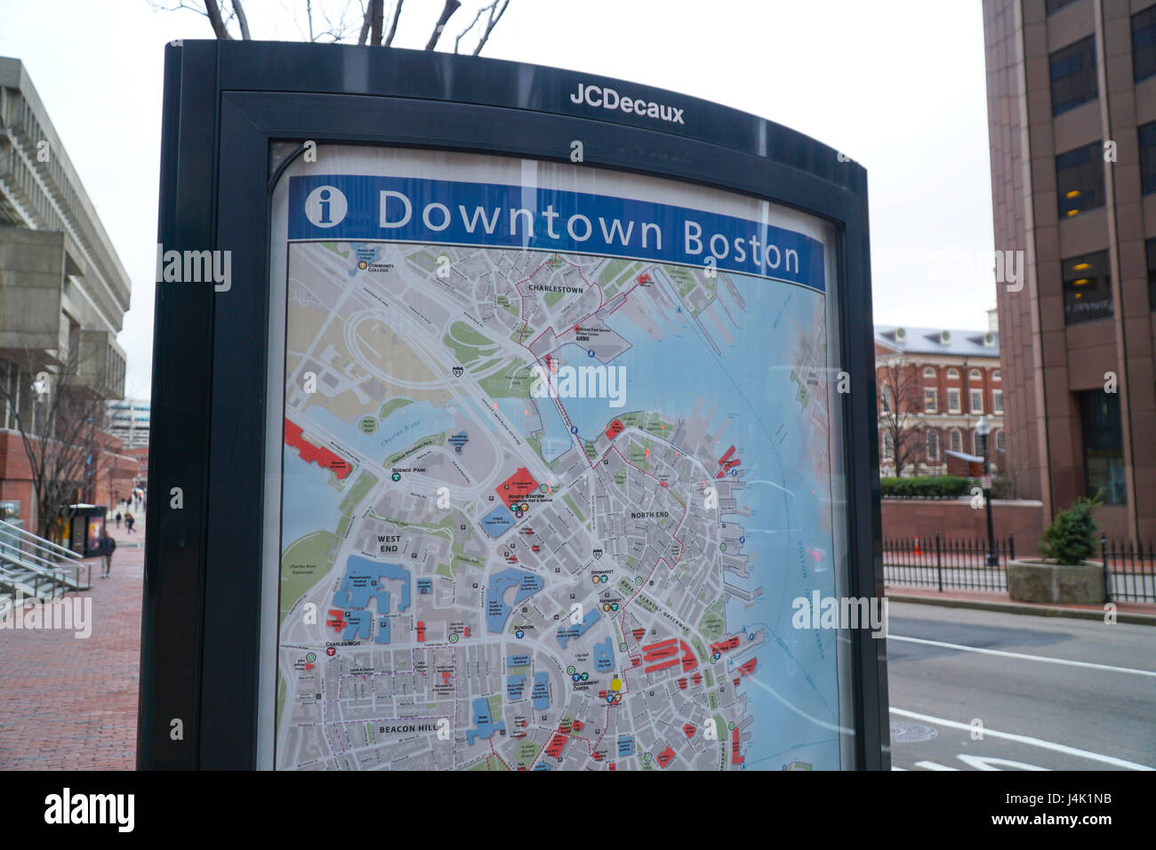 Map of Downtown Boston - BOSTON , MASSACHUSETTS Stock Photo - Alamy