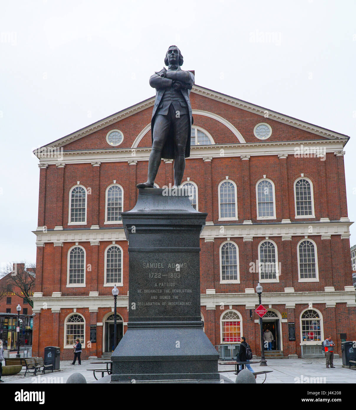 Statue of Sam Adams in Boston Downtown - BOSTON , MASSACHUSETTS Stock ...