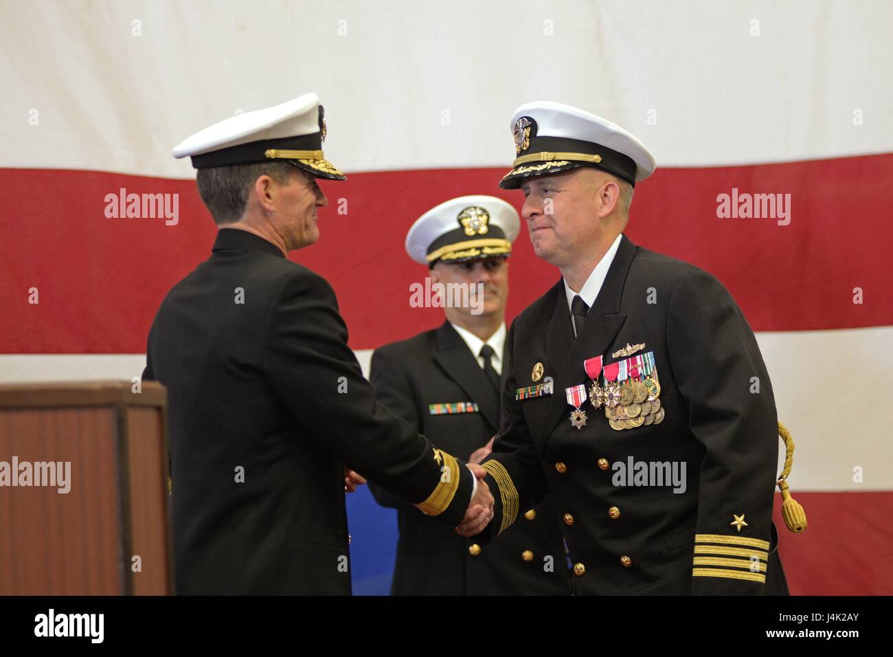 Amphibious squadron phibron 11 change of command hi-res stock ...