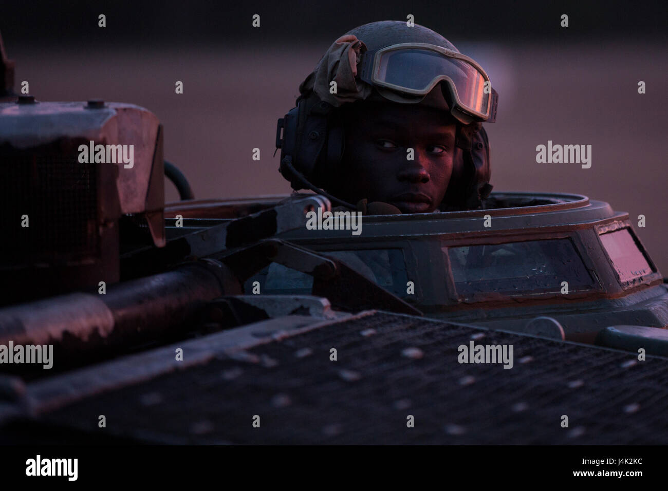 An amphibious assault vehicle operator with 2nd Assault Amphibian ...