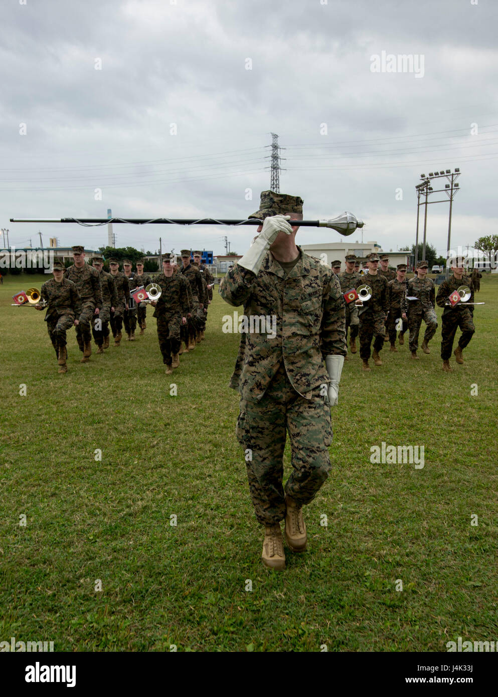 The III Marine Expeditionary Force band performs during a change of ...