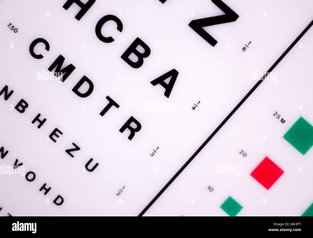 Opticians ophthalmology and optometry eye test chart to test sight and ...