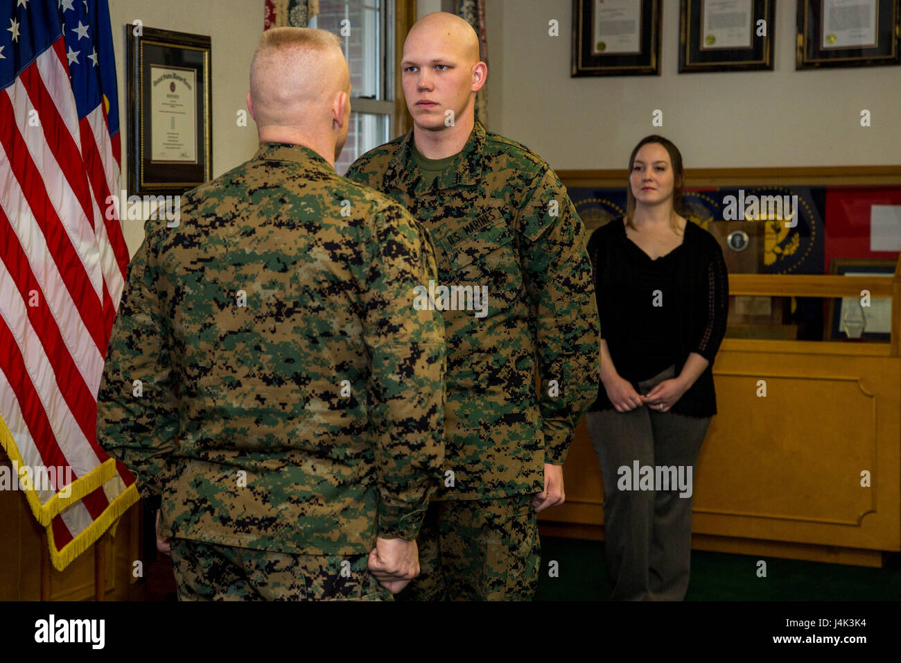 U.S. Marine Corps Brig. Gen. Thomas D. Weidley, left, commanding ...