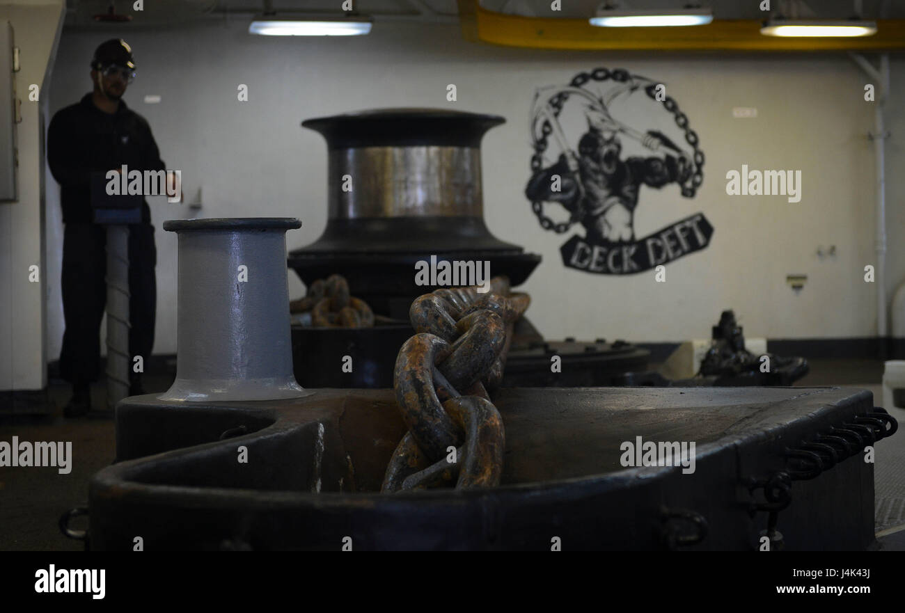 ATLANTIC OCEAN (March 5, 2017) – During an anchor drop test, the ...