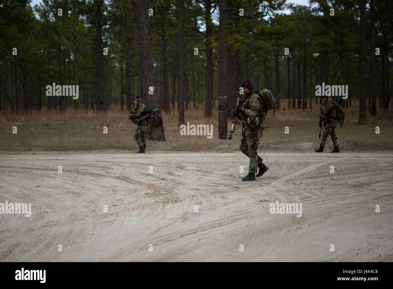 Royal Dutch Marines with 1st Troop, 32nd Raiding Squadron, go on patrol ...