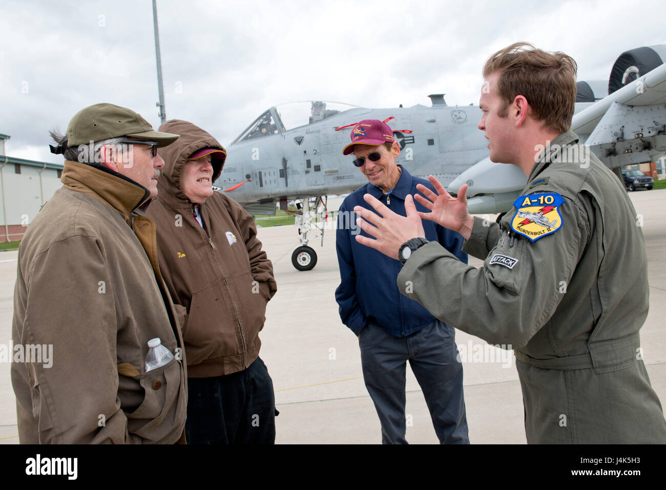 First Lt Andrew Paterson, an A-10 pilot assigned to the 23dFG, speaks ...