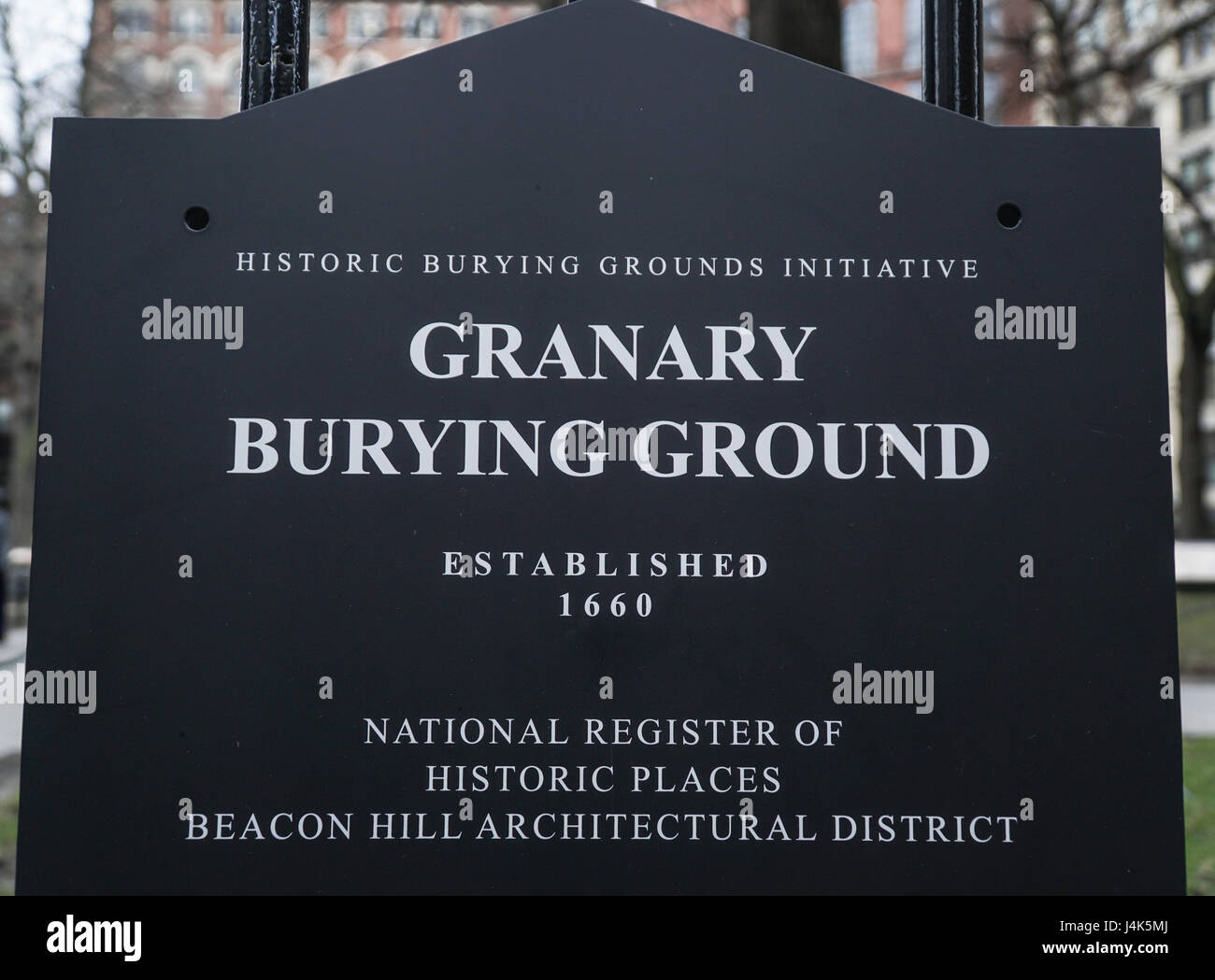 Granary Burying Ground in Boston - BOSTON , MASSACHUSETTS Stock Photo ...