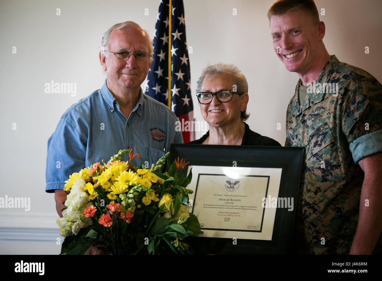 Margie Rogers is joined by her husband O.C. Rogers and Col. Russell ...