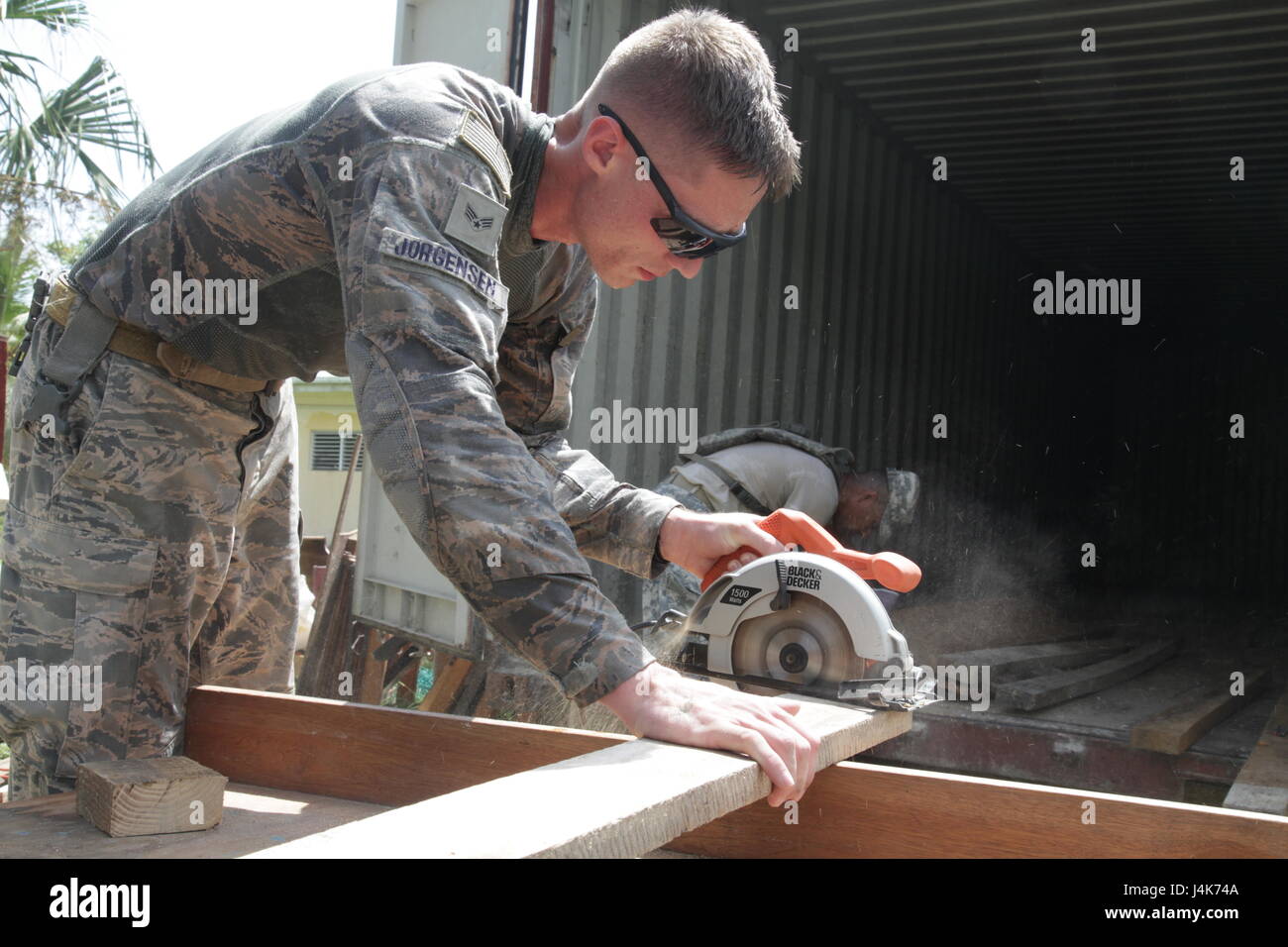 U.S. Air Force Senior Airman Riley Jorgensen, with the 446th Security ...