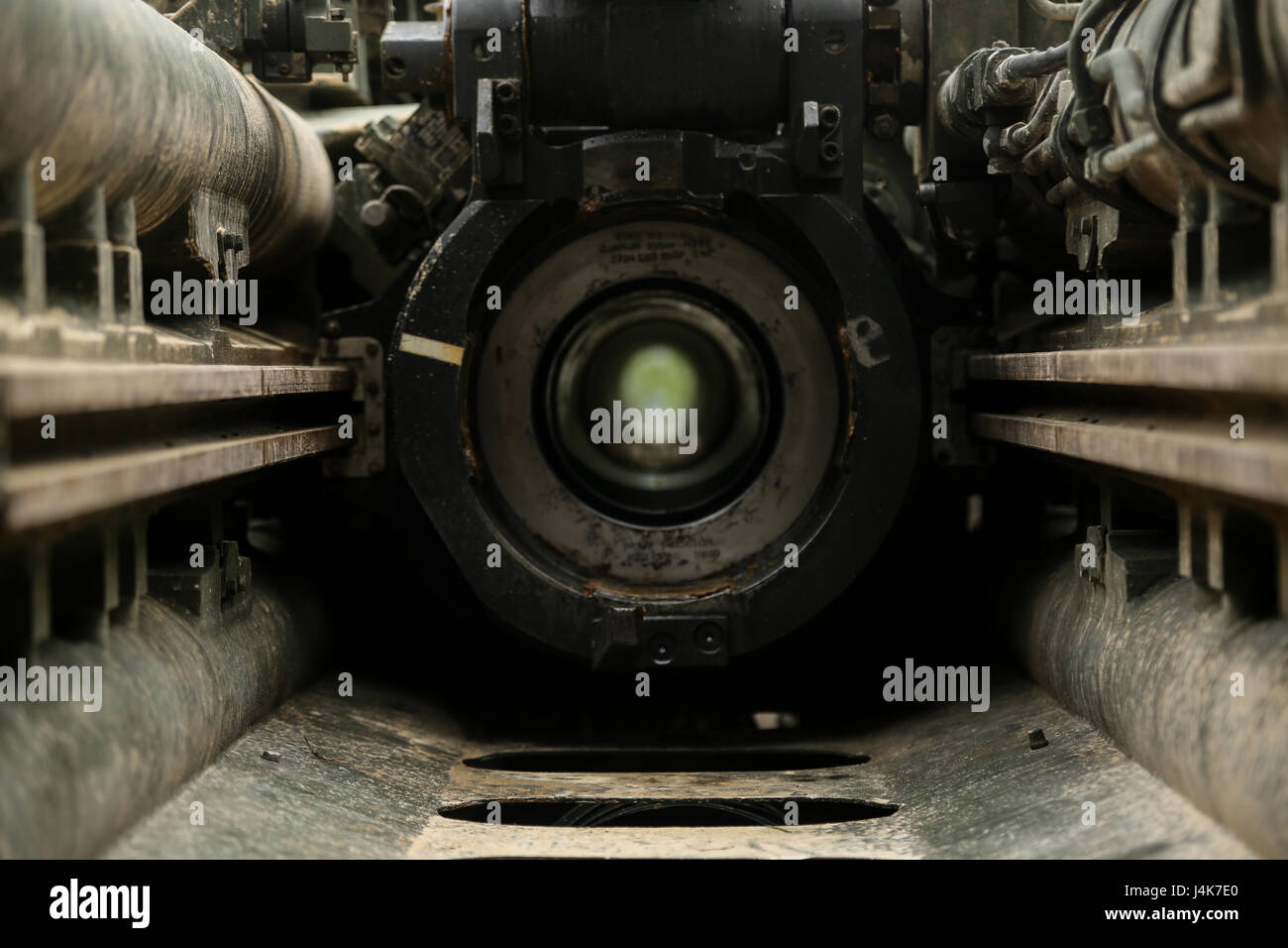 The view inside the chamber of a U.S. Army M77 towed 155 mm howitzer ...