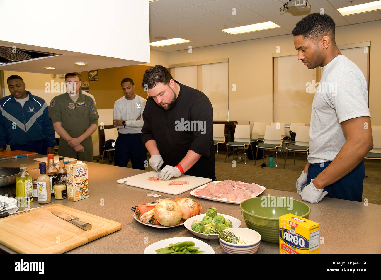 Team Dover members watch Robbie Jester, executive chef at the Stone ...