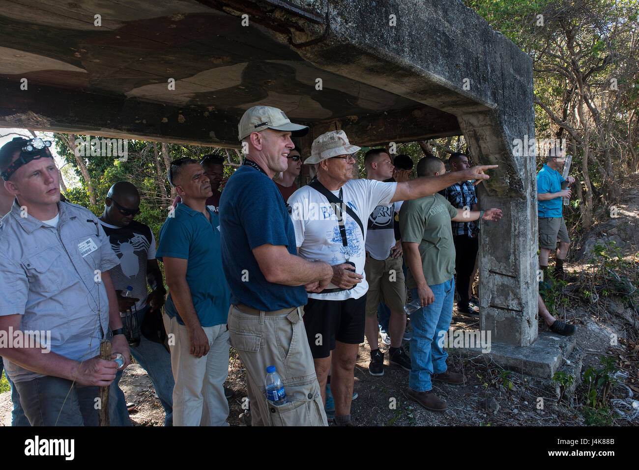 U.S. Marine Col. Kevin Norton, 4th Marine Regiment commander, leads a ...
