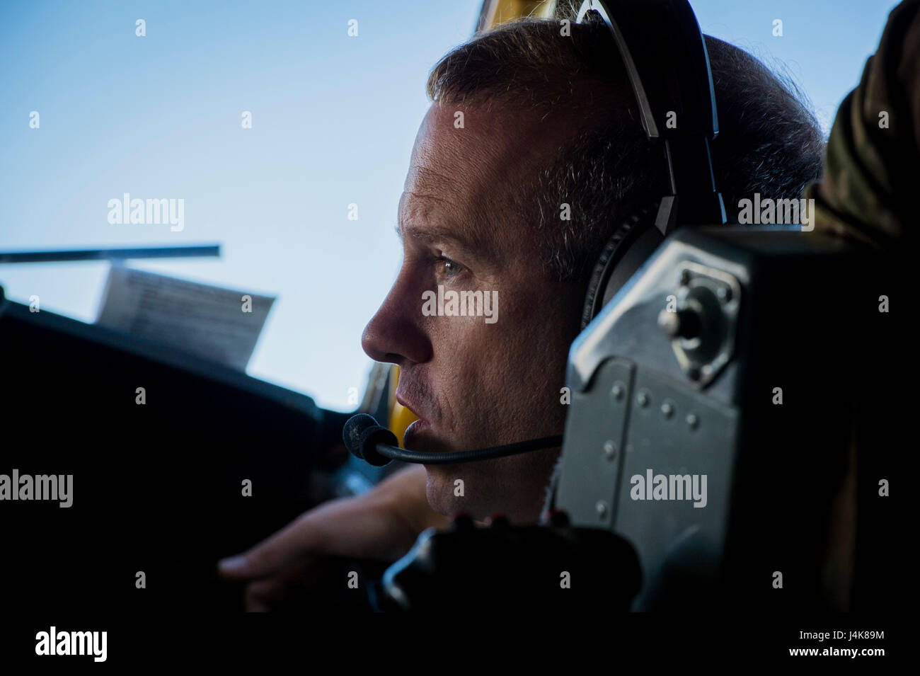 A U.S. Air Force KC-135 Stratotanker pilot, assigned to the 340th ...