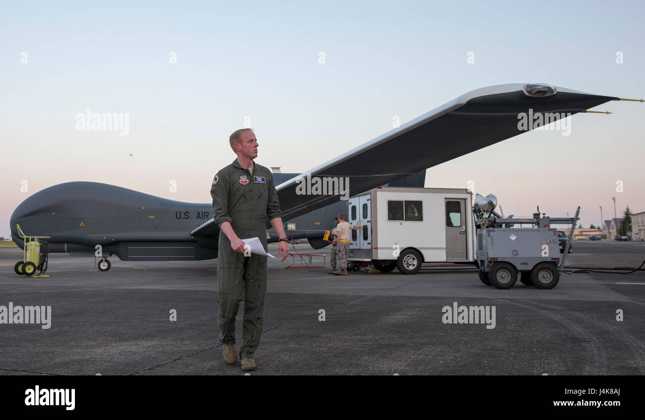 Capt. Mark, 69th Reconnaissance Group Detachment 1 RQ-4 pilot, performs ...
