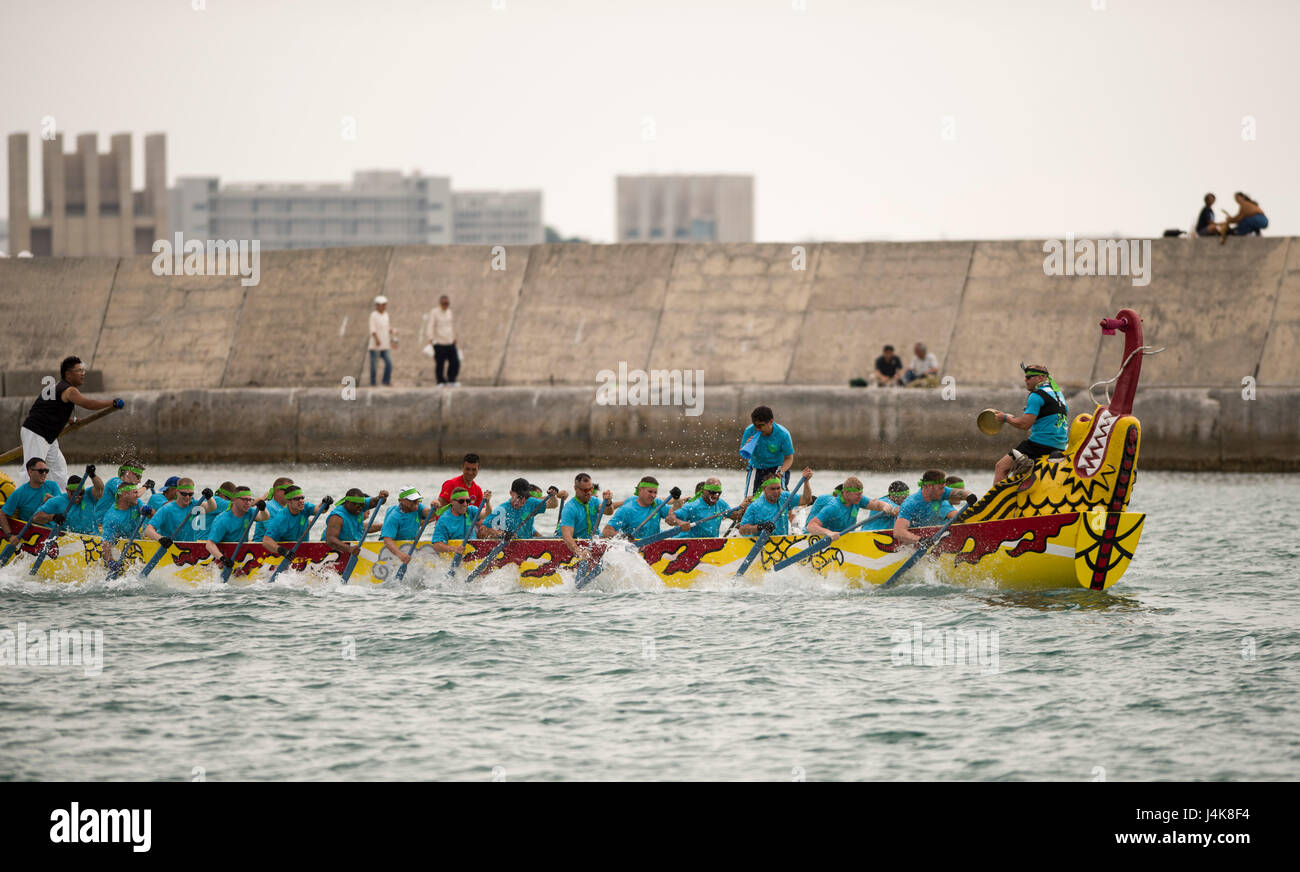 The Kadena Shoguns Men’s Dragon Boat Team digs deep during the 43rd ...