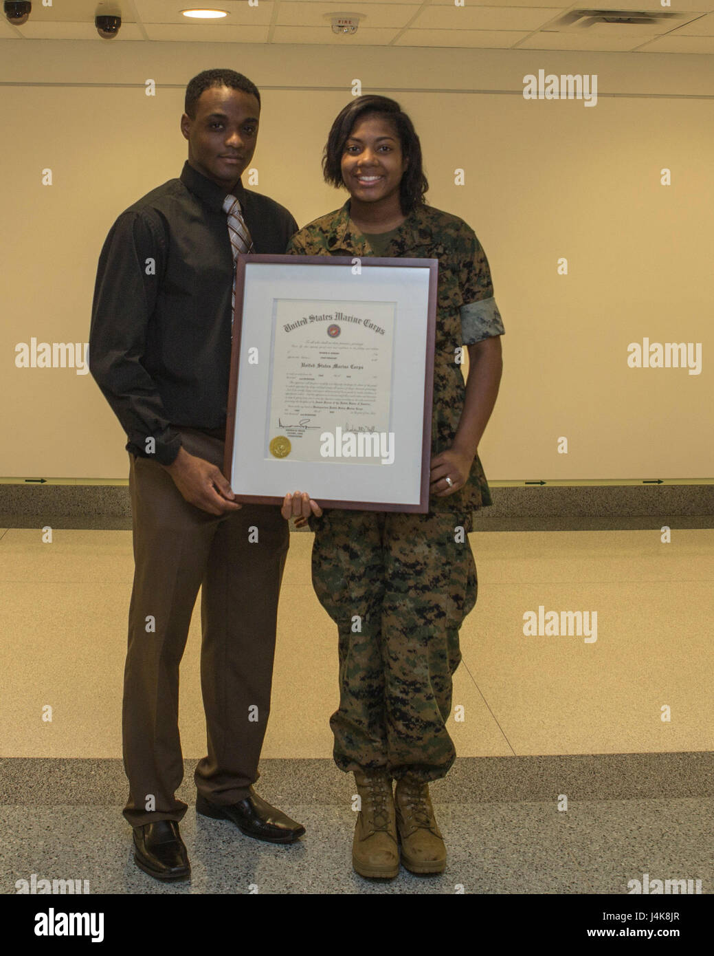 A U.S. Marine Corps administrative specialist is promoted to Staff ...