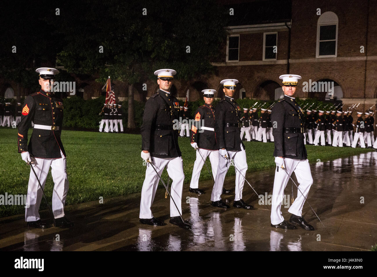 U.S. Marines with Marine Barracks Washington conduct Pass and Review ...
