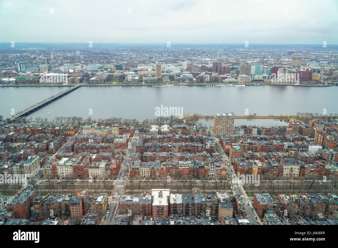 Aerial view over Boston and Charles River - BOSTON , MASSACHUSETTS ...
