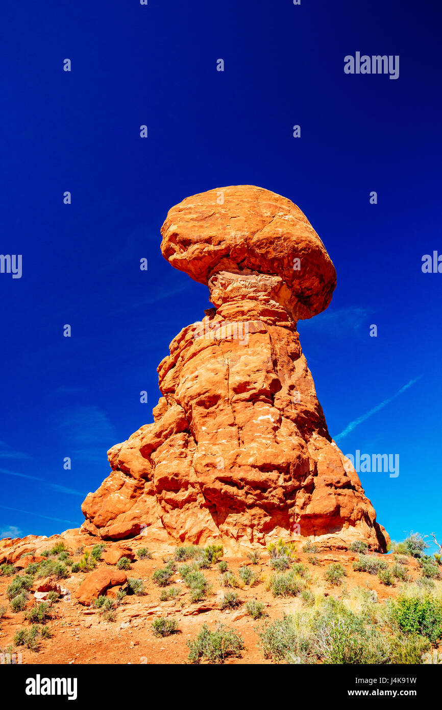 Balanced Rock - a boulder estimated at 3500 tons weight - sits perched ...