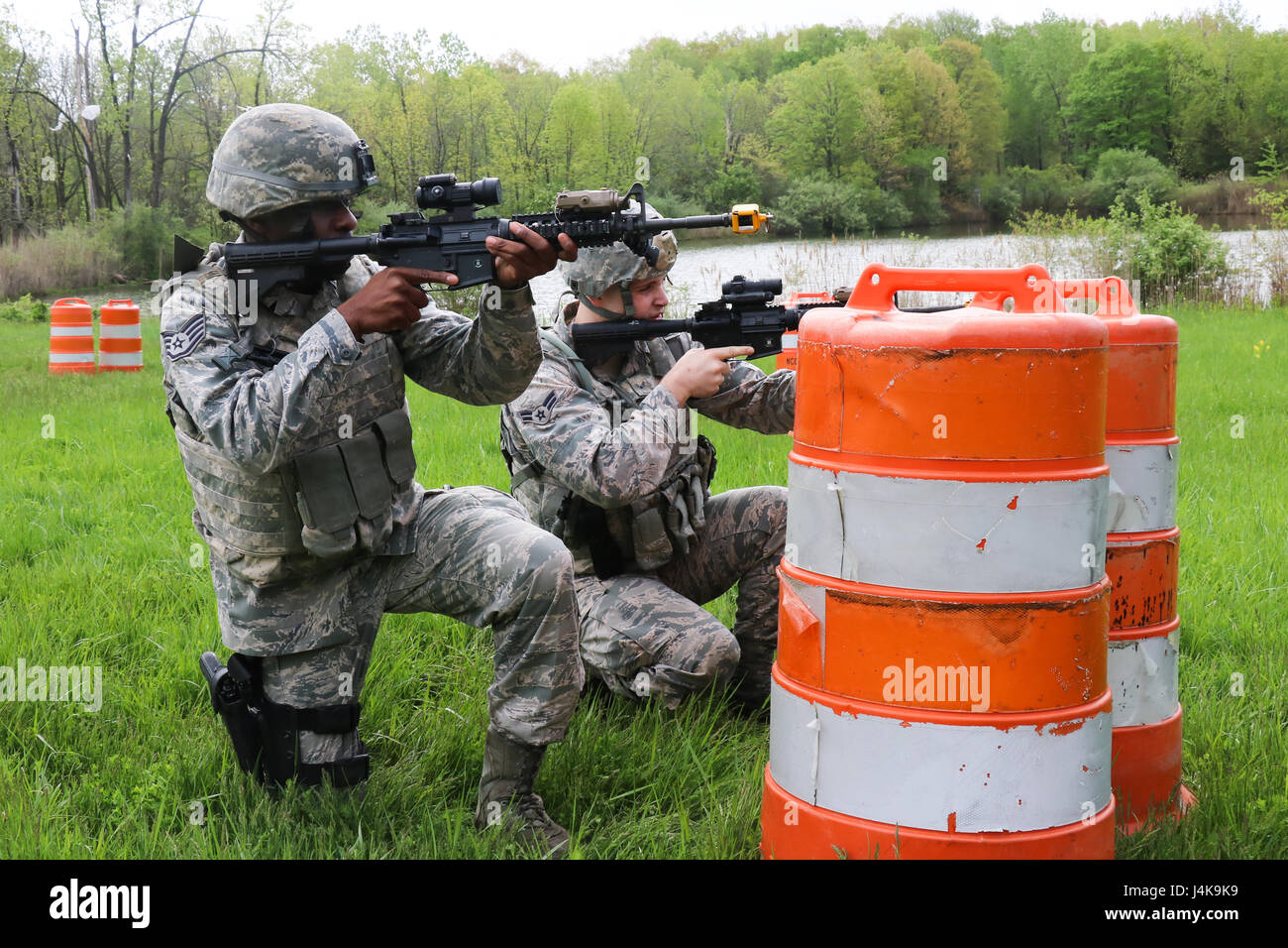 Staff Sgt. Anthony Waldropt and Airman 1st Class Devon Sherman, 105th ...