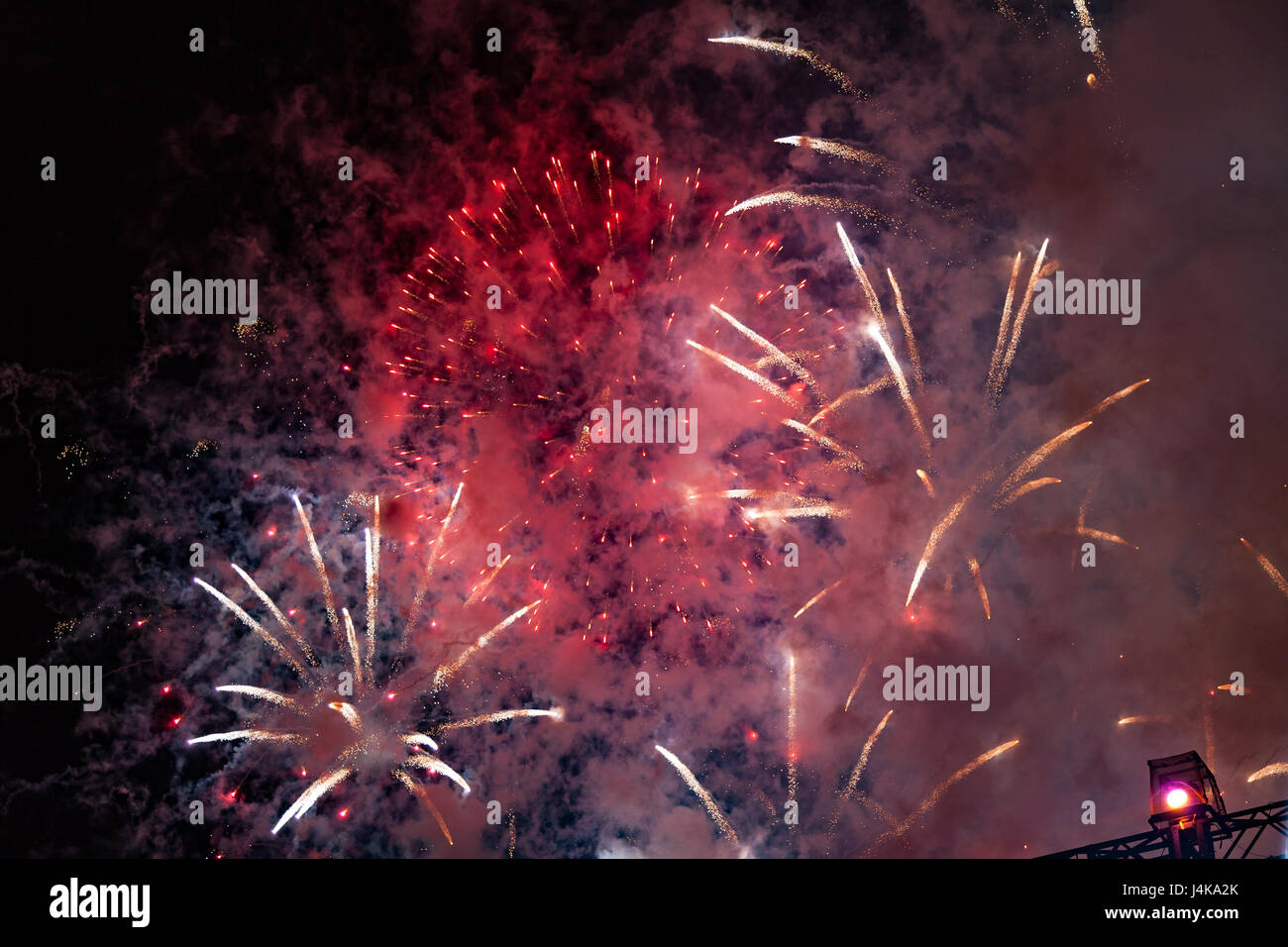 Fireworks at the Chingay Festival Stock Photo - Alamy