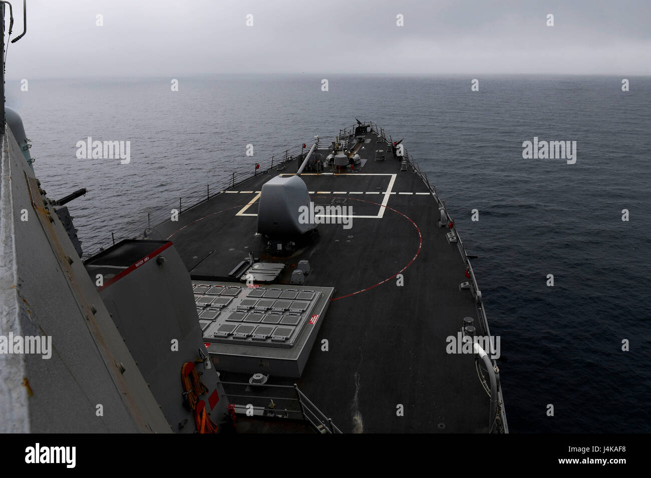 The guided-missile destroyer USS Oscar Austin transits the Black Sea ...