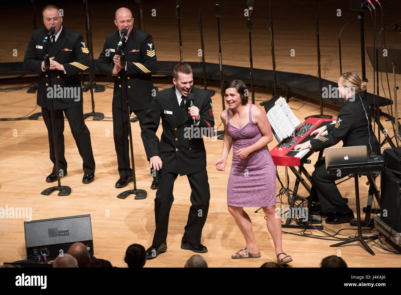 LARAMIE, Wyo. (May 7, 2017) Musician 1st Class Bill Edwards dances with ...