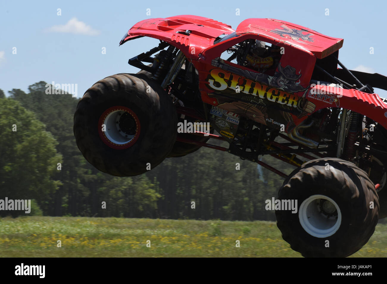 Monster truck "Gunslinger" driven by Scott Hartsock performs during the ...