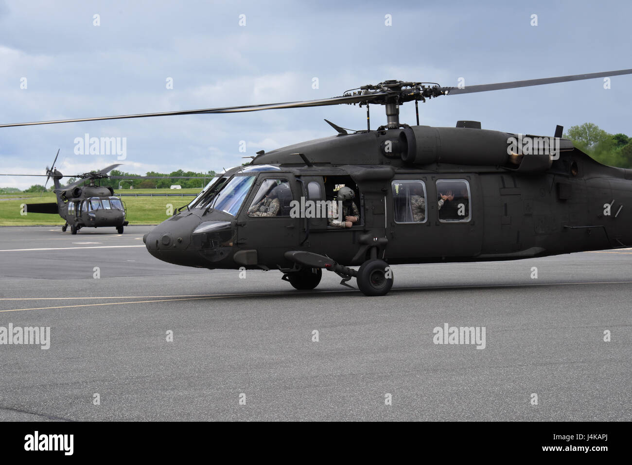 ARMY AVIATION SUPPORT FACILITY, Del. - Two of four Blackhawk ...