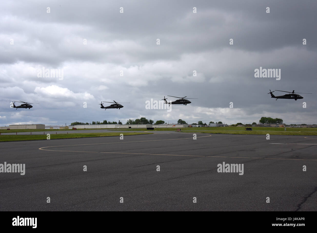 ARMY AVIATION SUPPORT FACILITY, Del.- A four-ship formation of ...
