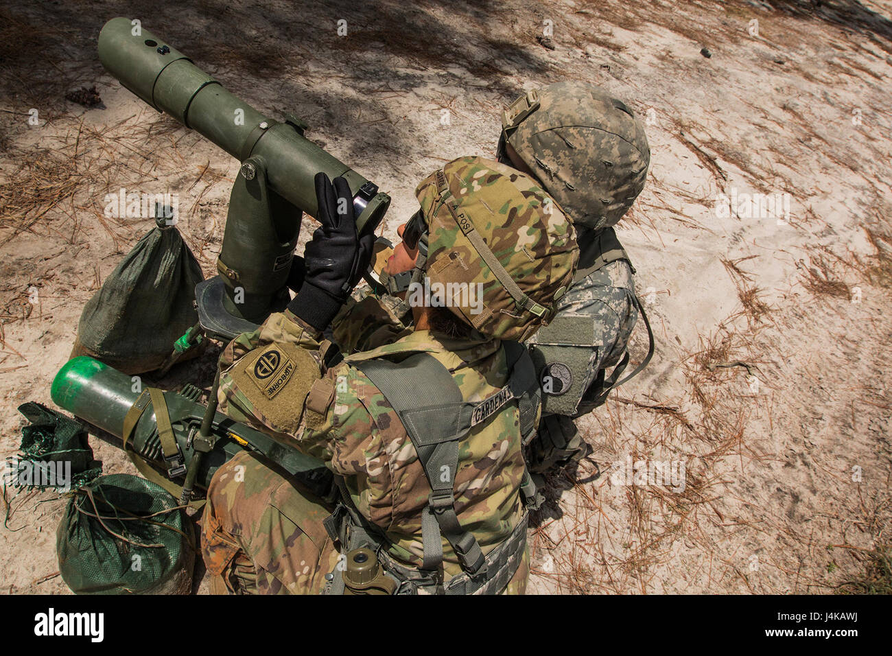 Pvt. Alma Cardenas (left), artillery cannon crew member with Bravo ...