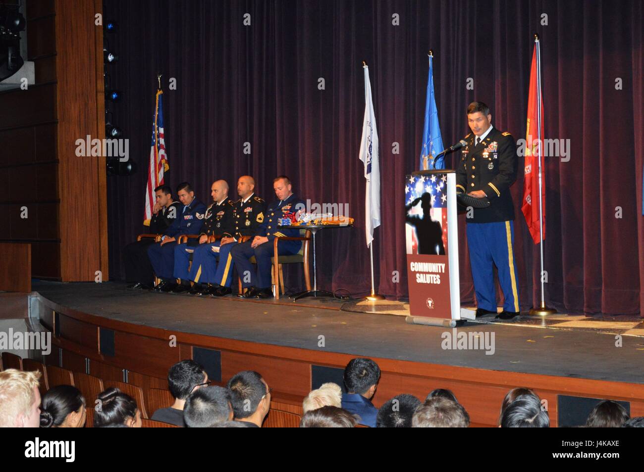Lt. Col. David Clukey (at podium), commander, Phoenix Recruiting ...