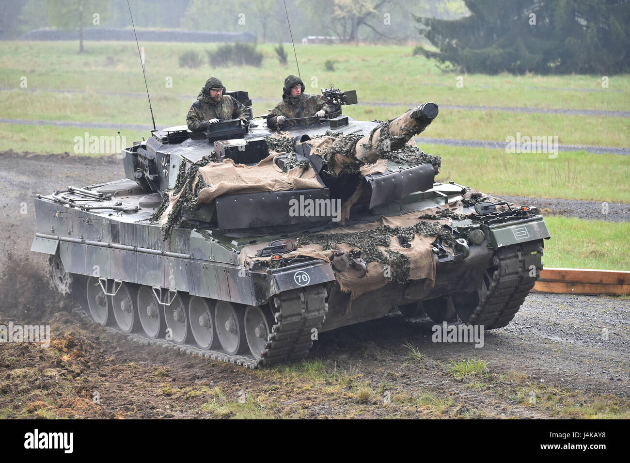 German soldiers maneuver their Leopard 2A6 tank through the Precision ...