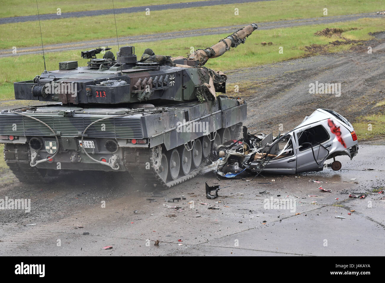 German soldiers maneuver their Leopard 2A6 tank through the Precision ...