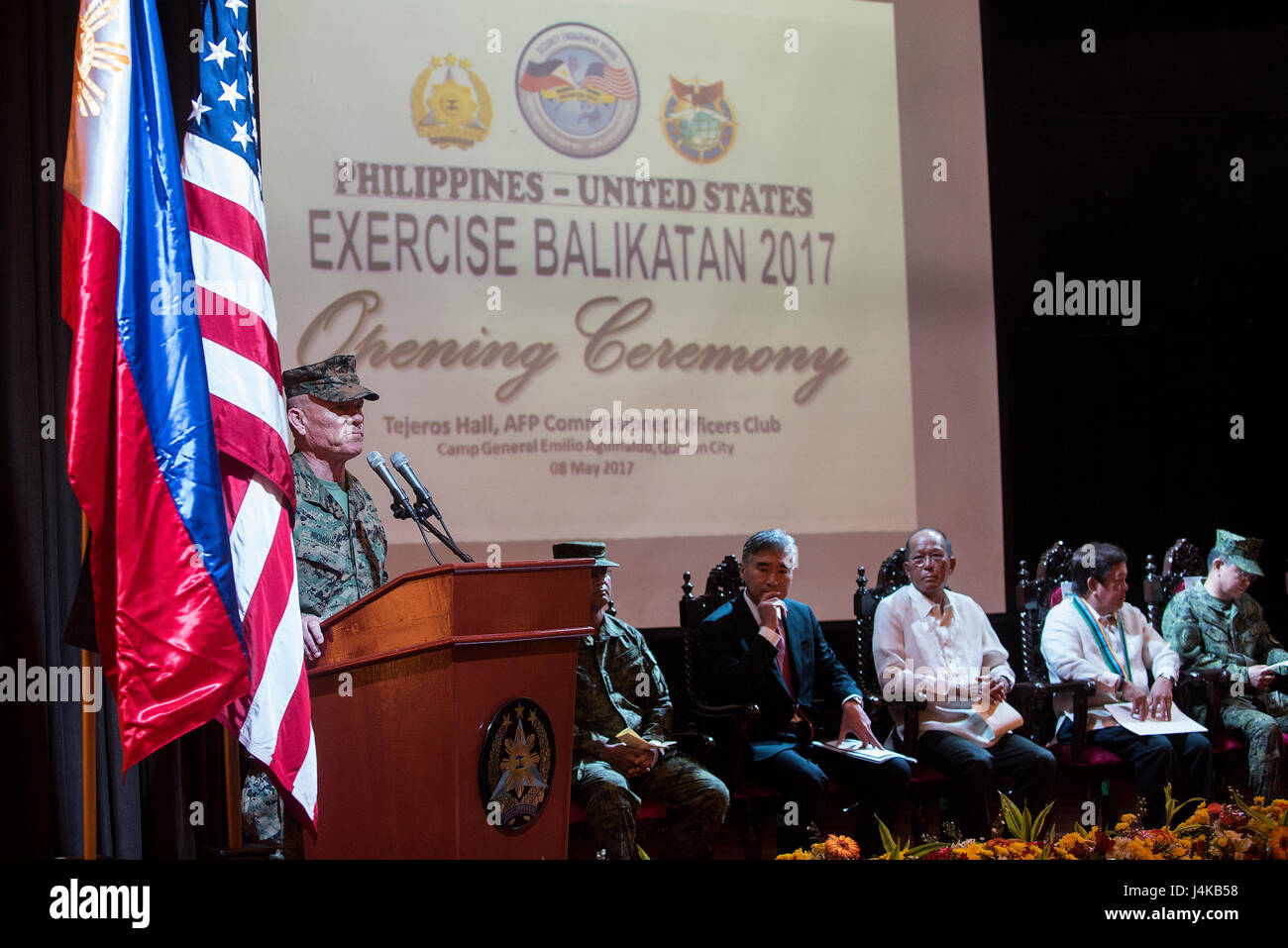 U.S. Marine Lt. Gen. Lawrence D. Nicholson speaks during the Balikatan ...