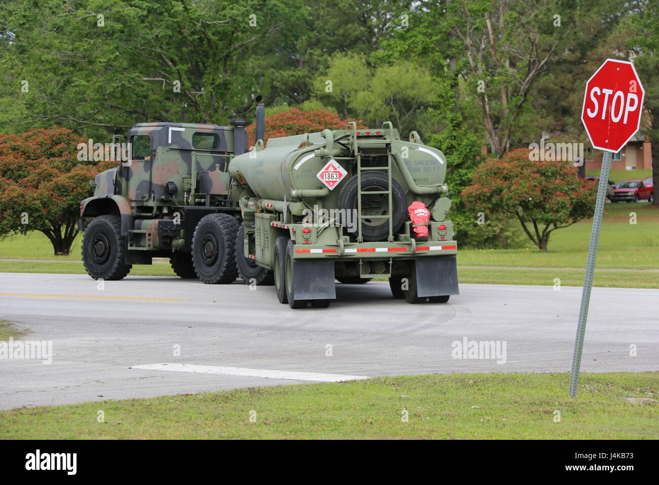 A student drives a M970 semitrailer refueler truck during the road ...