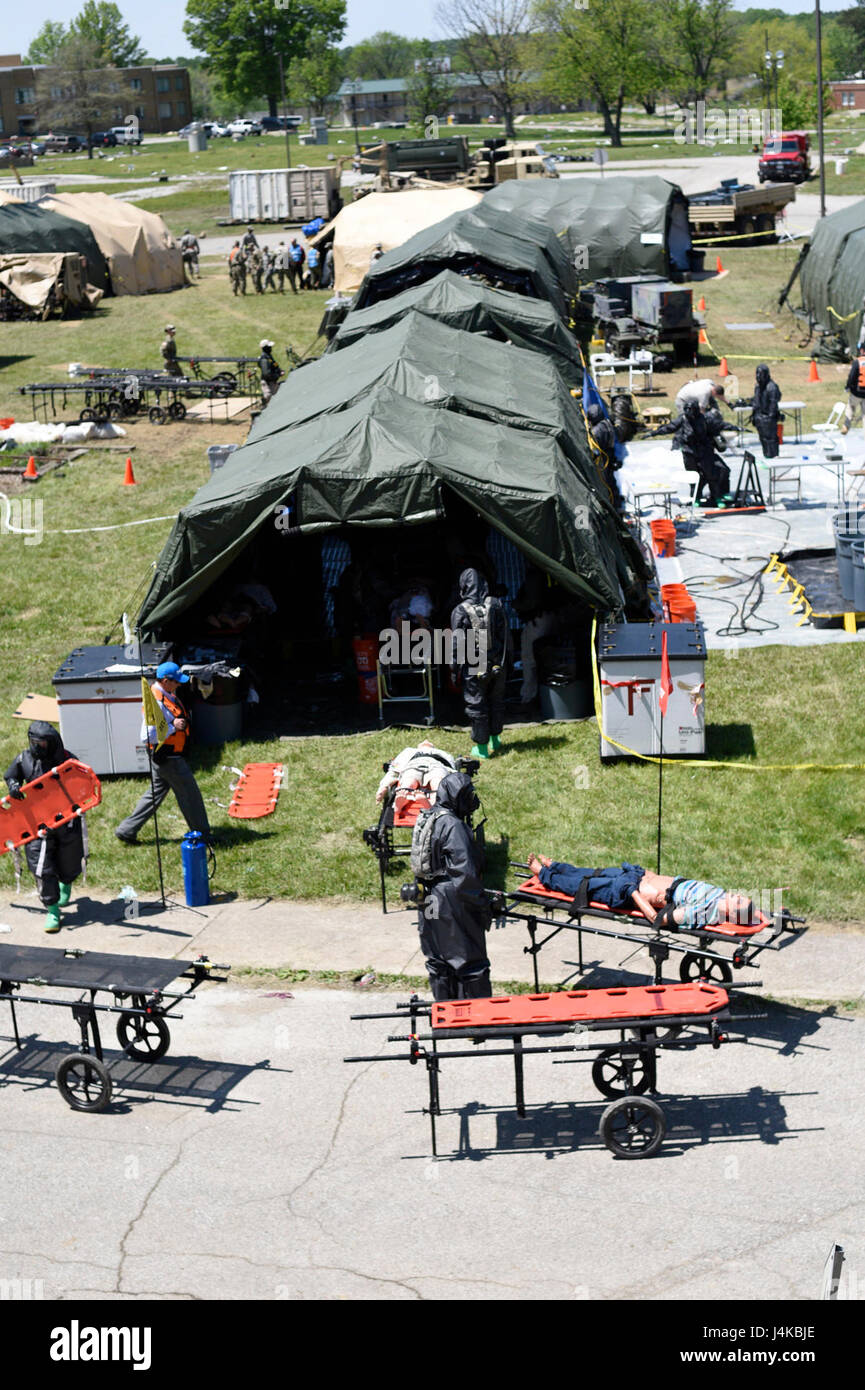 A Decontamination line is set up by the Maryland National Guard and the ...