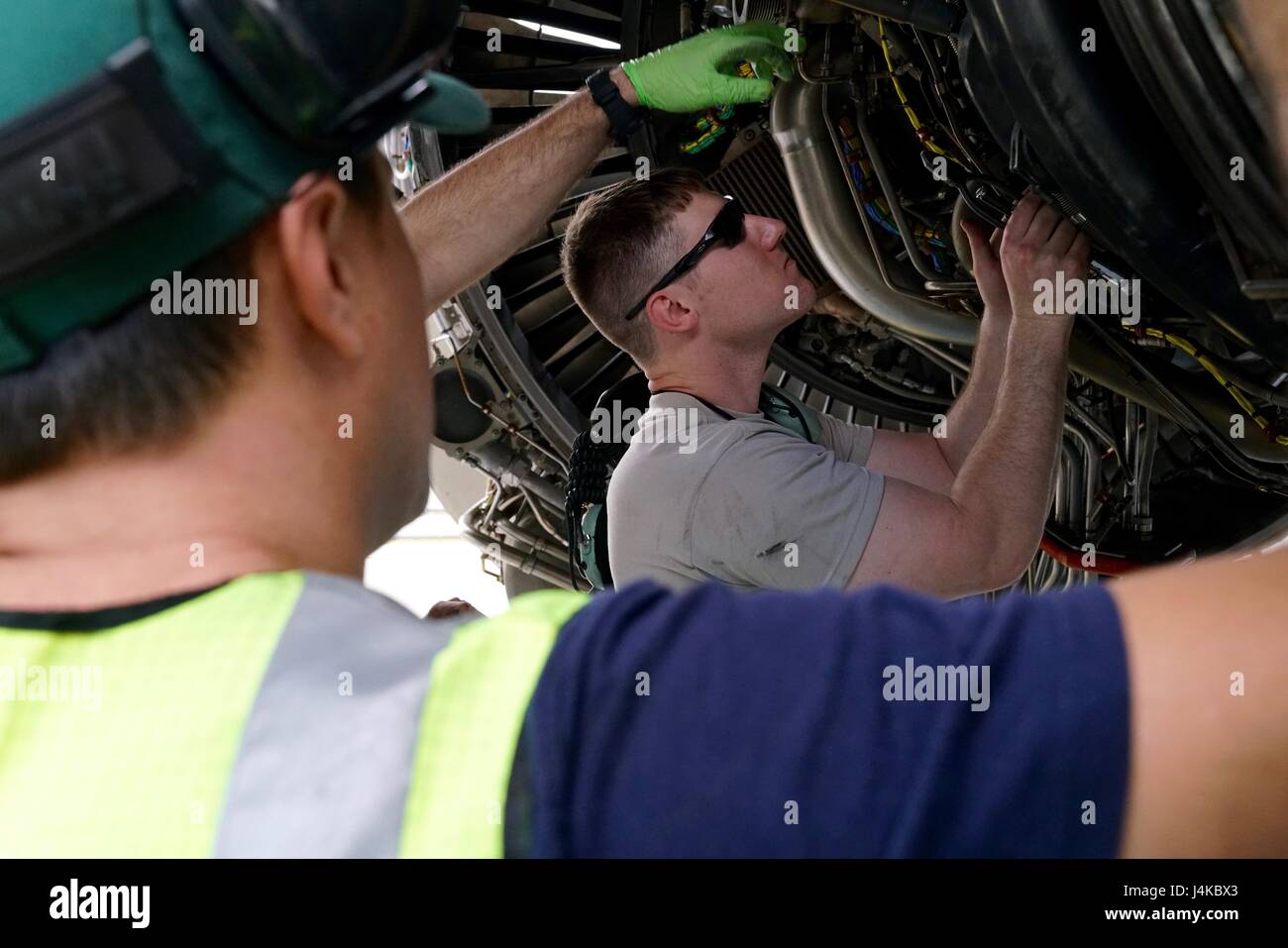 Royal Australian Air Force Leading Aircraftsman Nathan Goulding, left ...