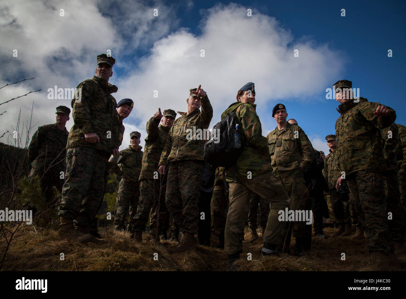 Norwegian Home Guard and U.S. Marine officials attending a commander’s ...