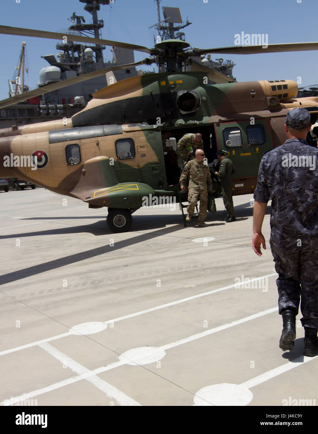 Brig. Gen. Jeffrey Kramer arrives at the Royal Jordanian Naval Base to ...
