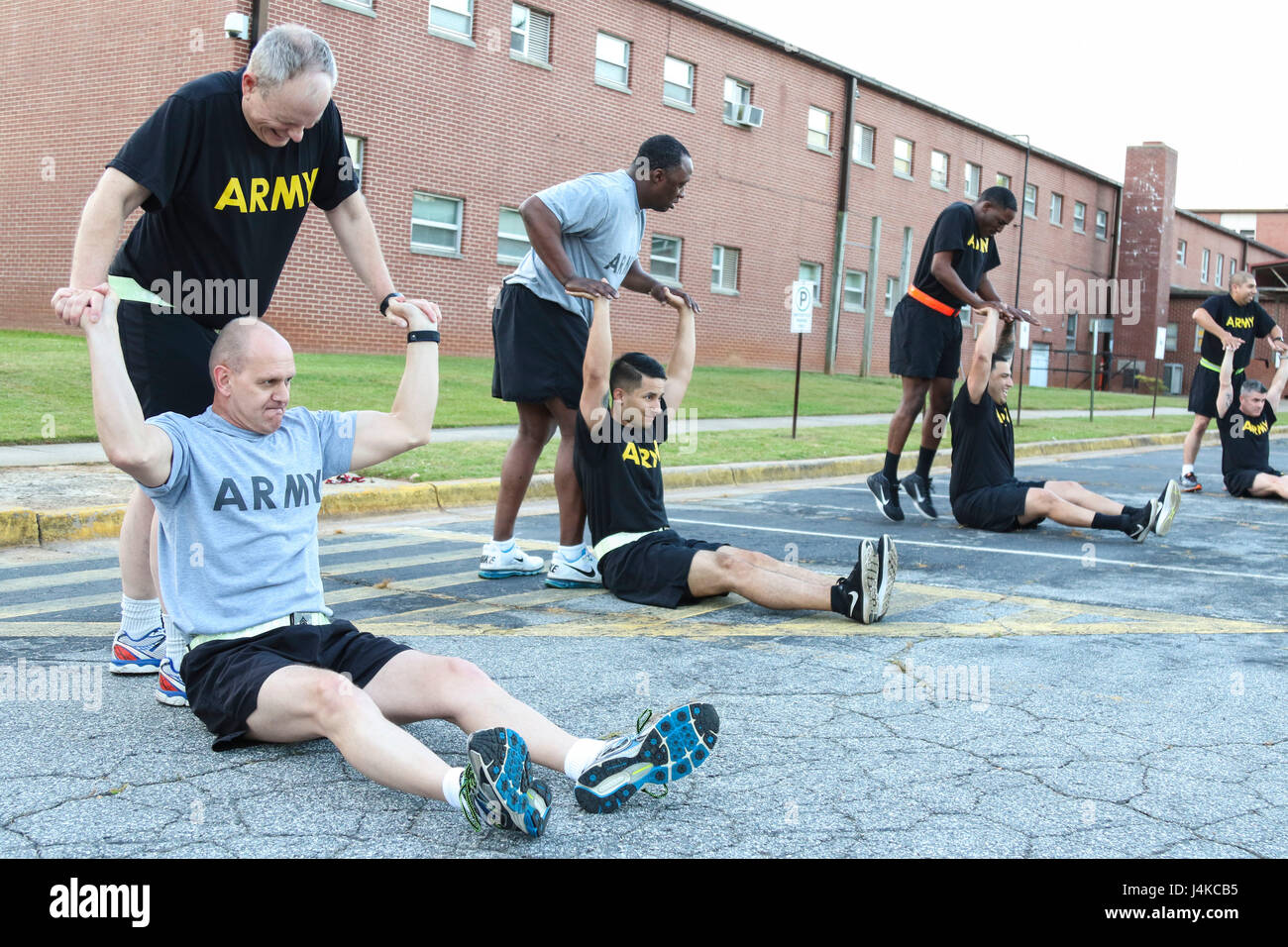 Soldiers from the 335th Signal Command (Theater), conduct a physical ...