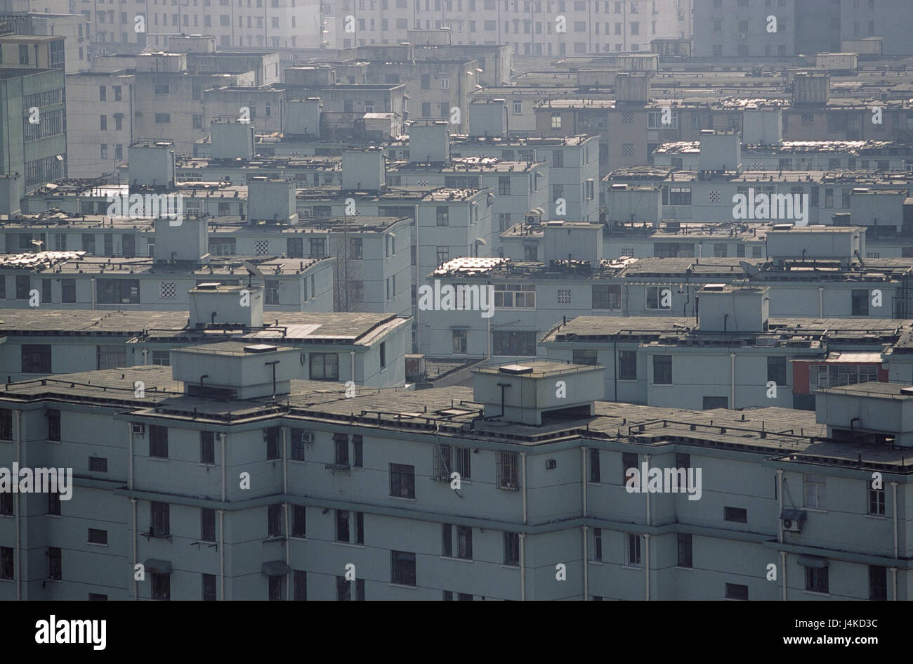 China, Shanghai, part of town, housing development, from above Asia ...