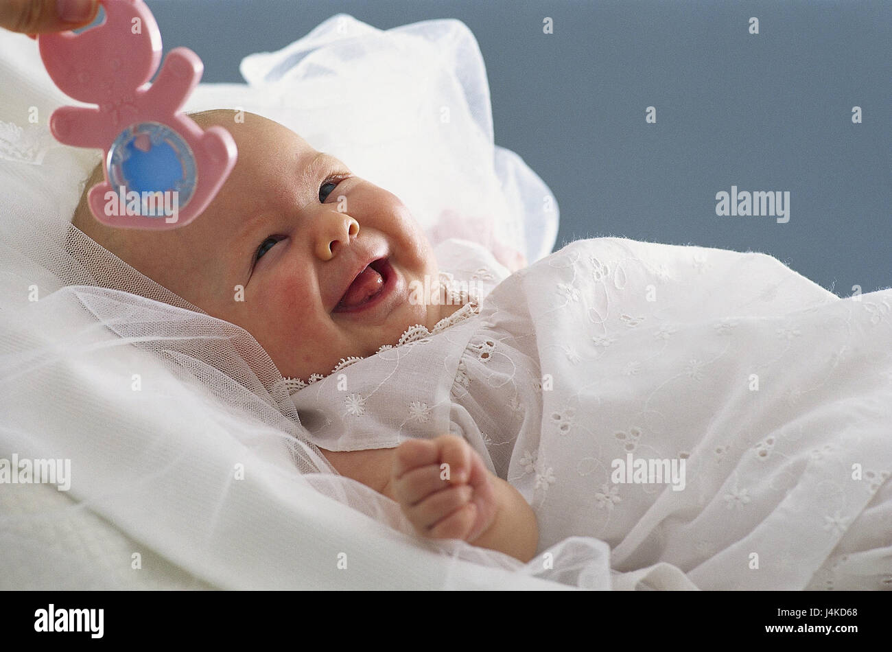 Bed, baby, happily, lie at home, child, infant, infant, back position ...