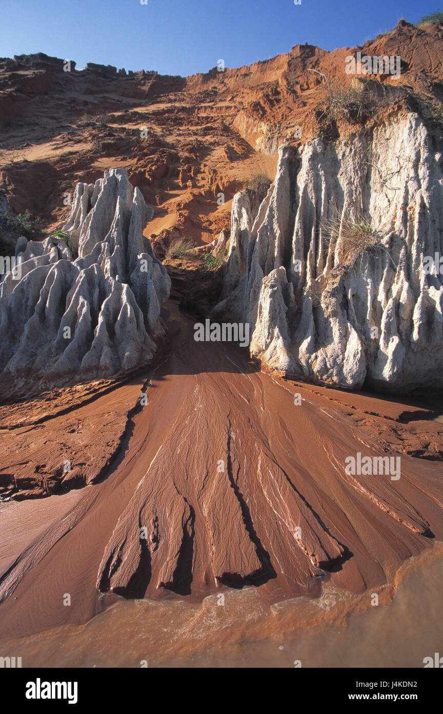 Vietnam, peninsula Mui the one, rock, source 'Sui Tien' South-East Asia ...