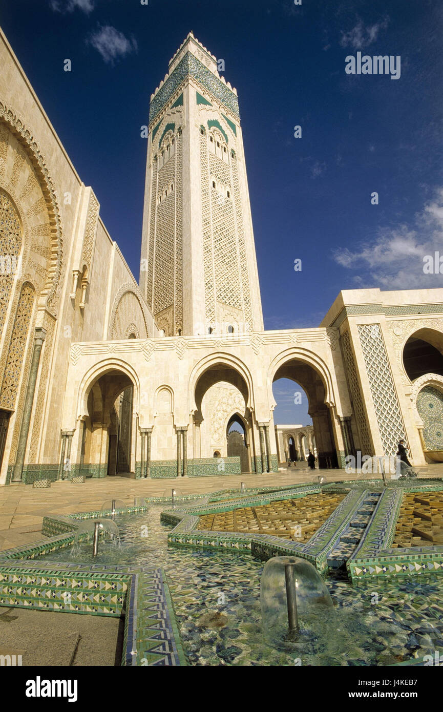 Morocco, Casablanca, big mosque, 'Hassan II', play of water Africa, el ...