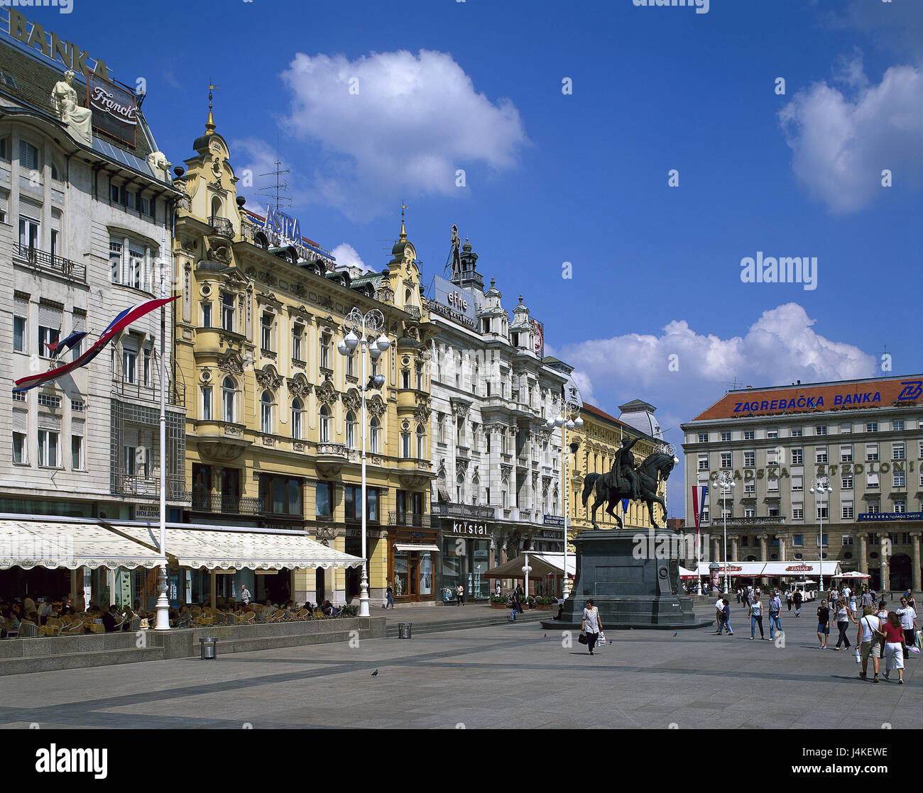Croatia, Zagreb, Bana Josipa Jelacica Square Europe, Southeast Europe ...